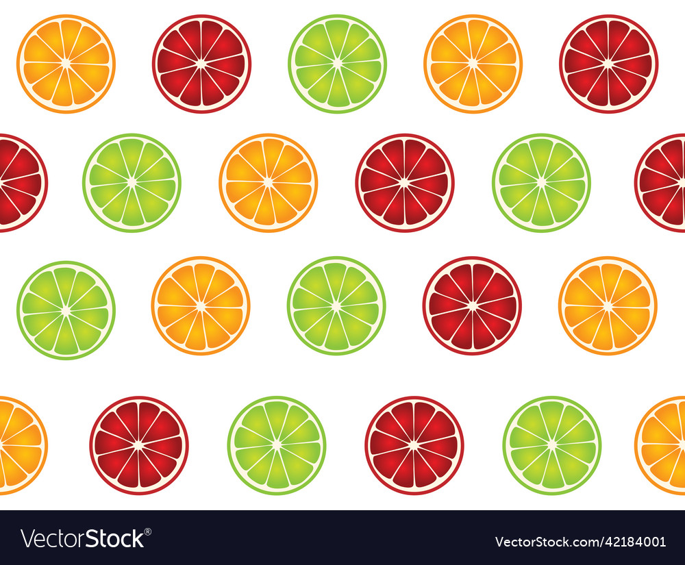 Refreshing citrus slices pattern Royalty Free Vector Image
