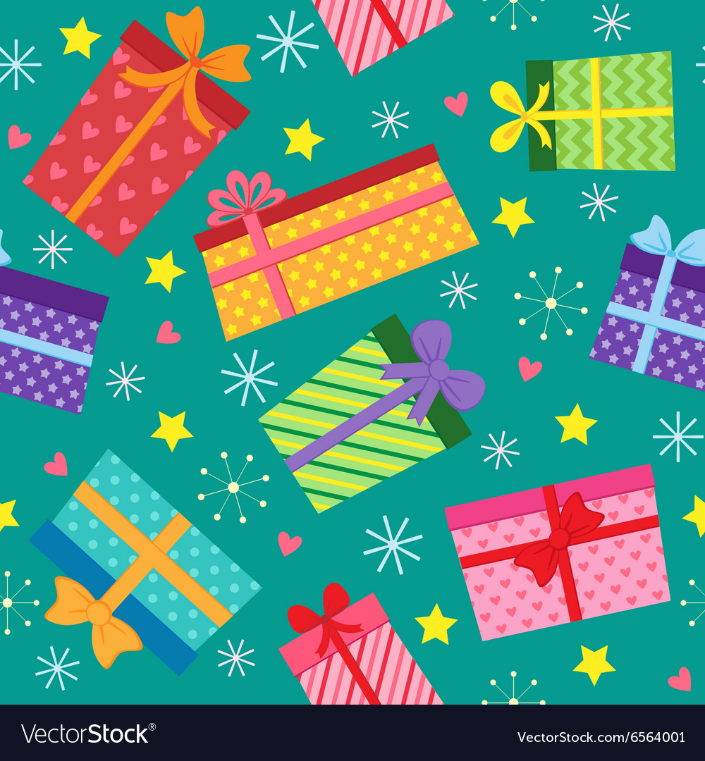 Seamless present pattern Royalty Free Vector Image