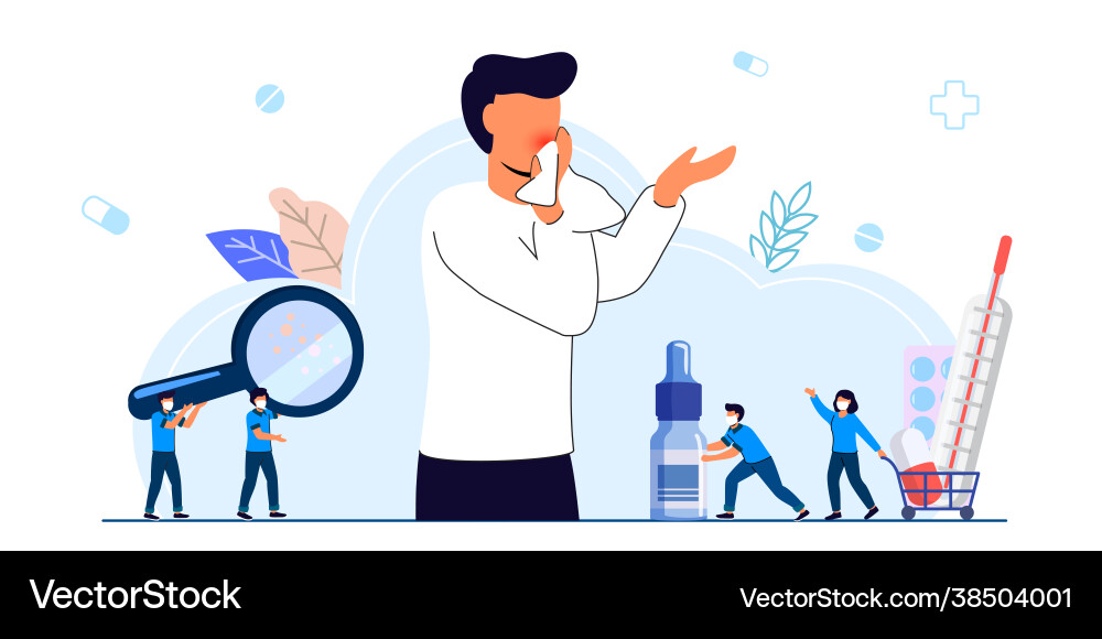 Seasonal allergy diagnosis Royalty Free Vector Image