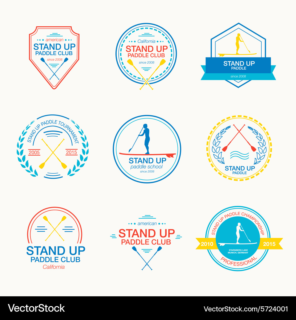 Set of different logo templates for stand up Vector Image