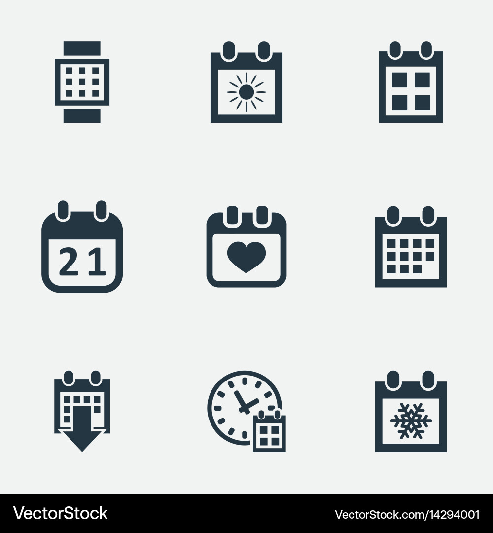 Set of simple date icons Royalty Free Vector Image