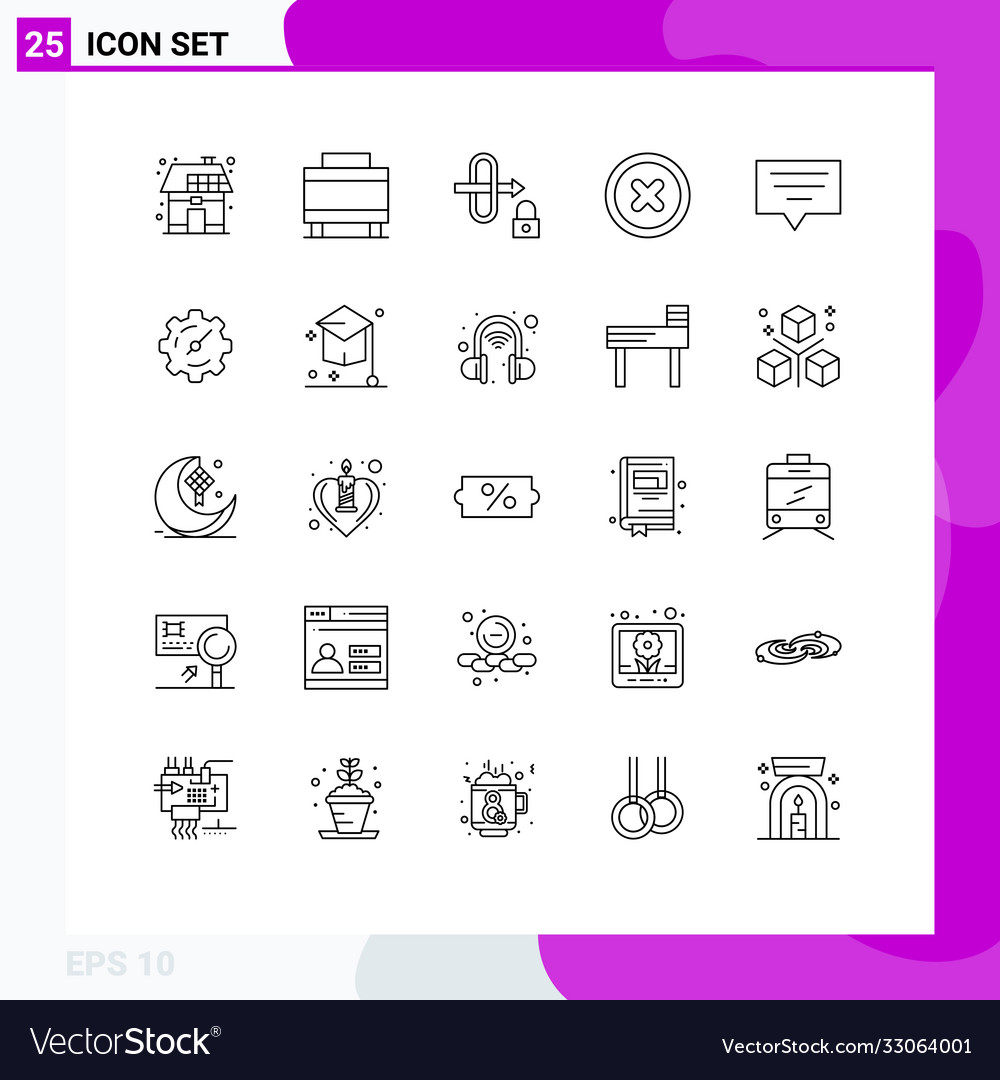 Stock icon pack 25 line signs and symbols Vector Image