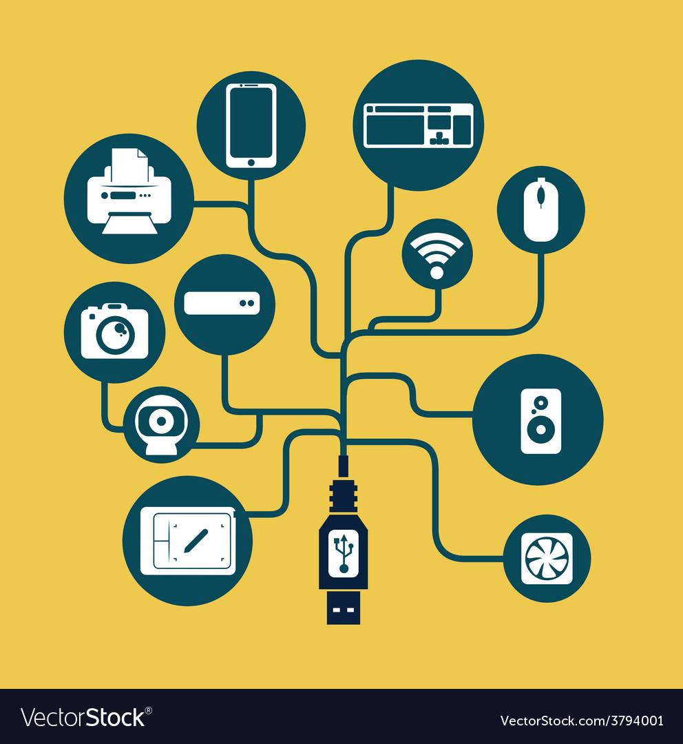 Usb connection Royalty Free Vector Image - VectorStock
