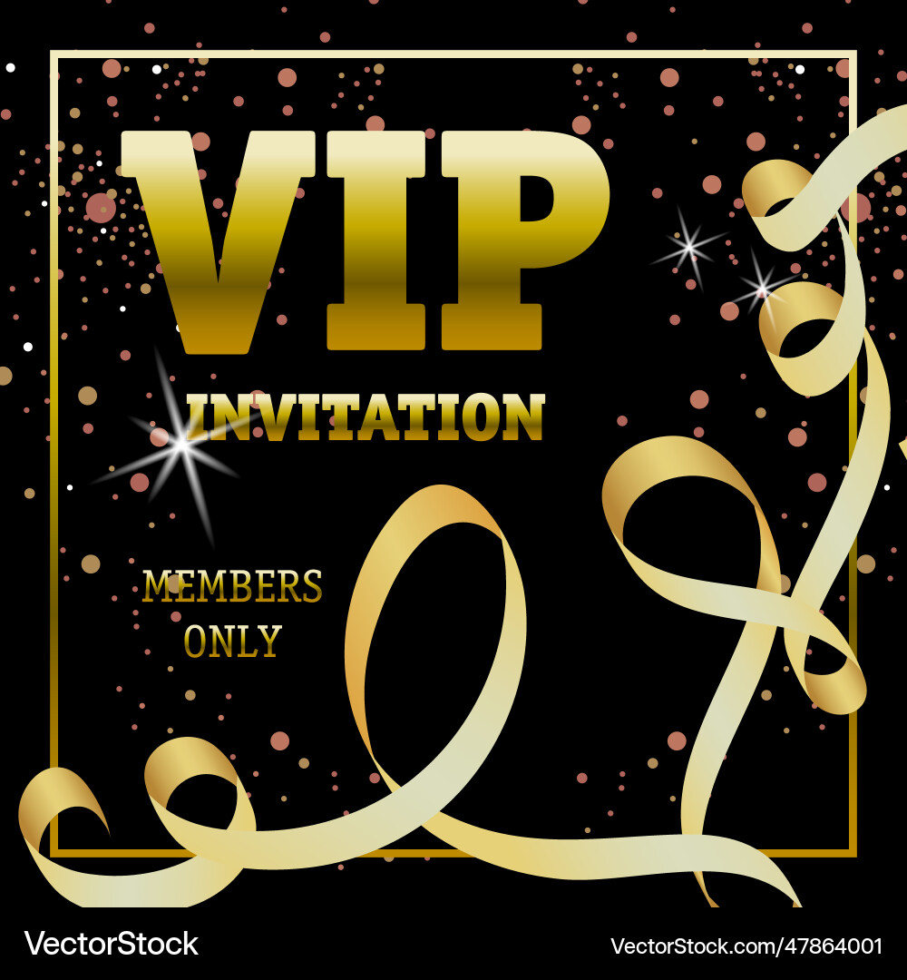 Vip invitation members only banner design with Vector Image