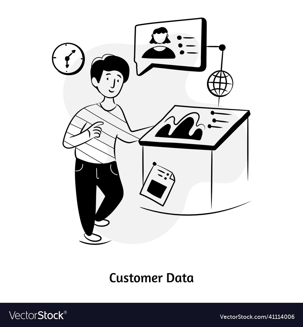 Customer data Royalty Free Vector Image - VectorStock