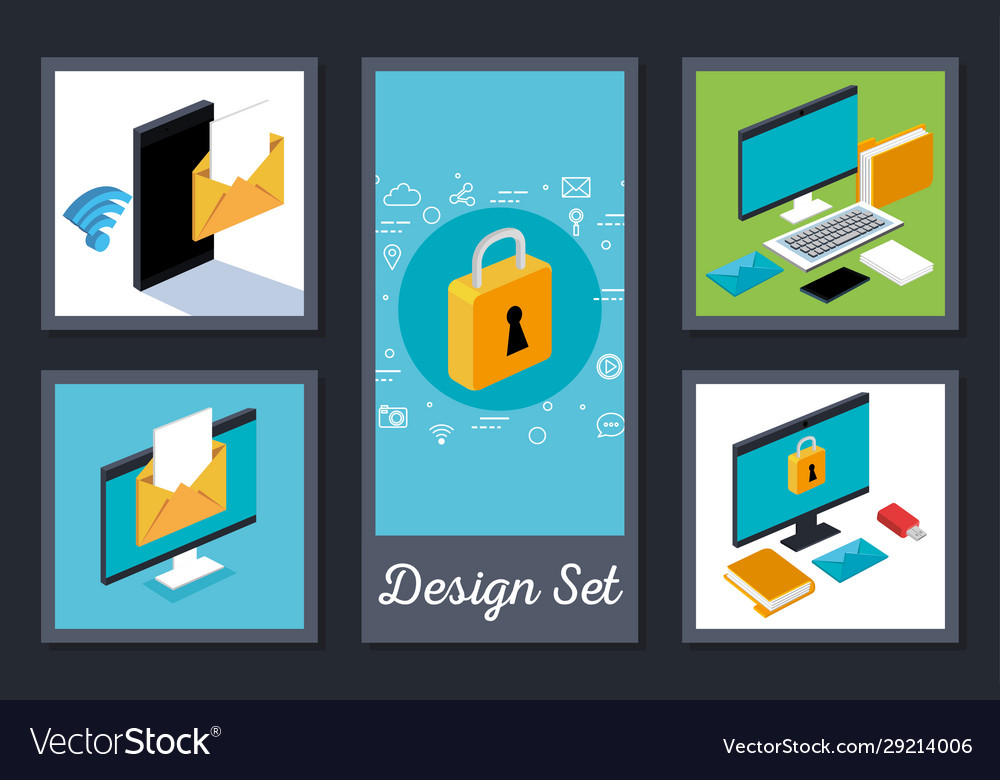 Designs set devices electronics Royalty Free Vector Image