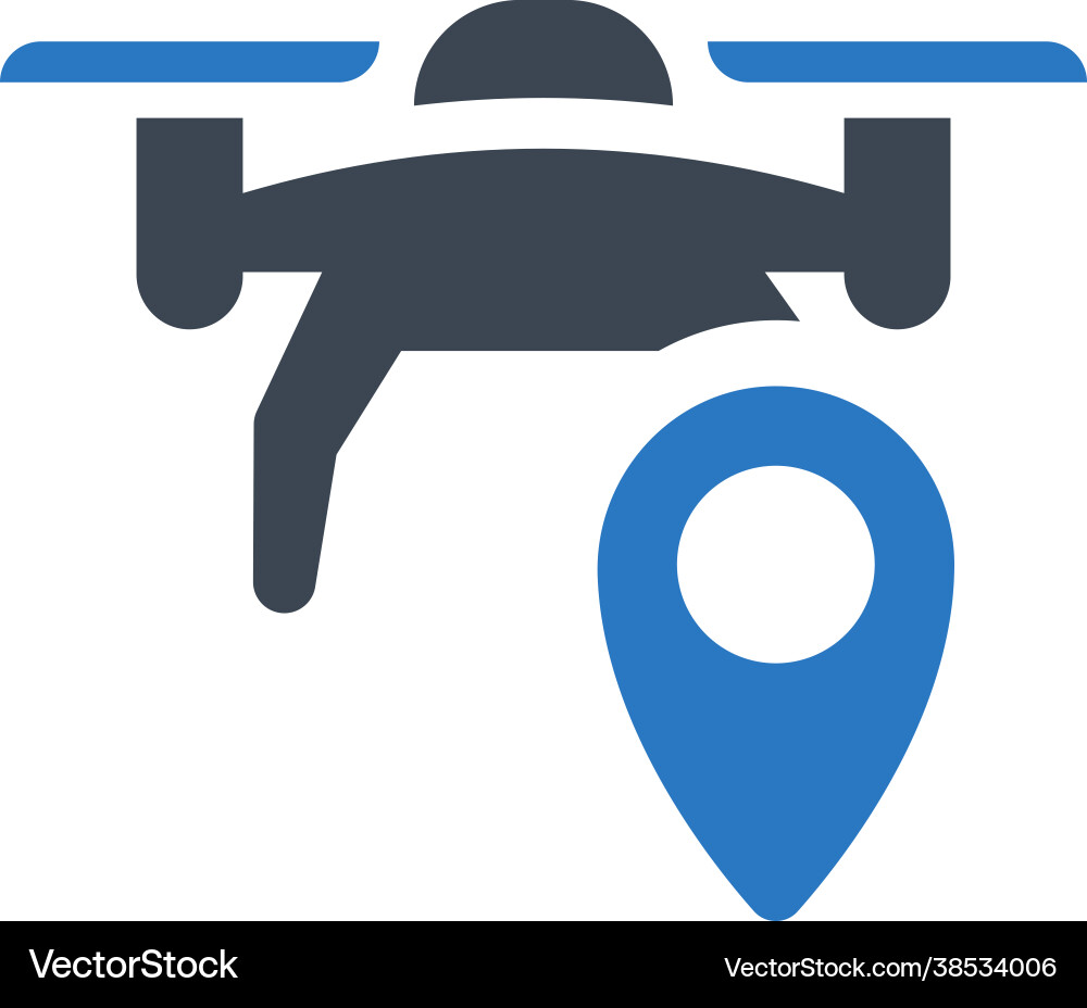 Drone location map icon Royalty Free Vector Image
