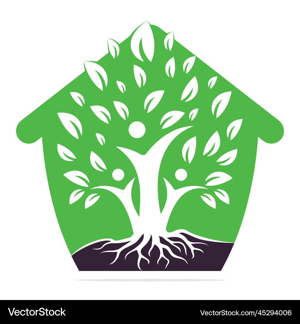 Family tree and roots logo design Royalty Free Vector Image