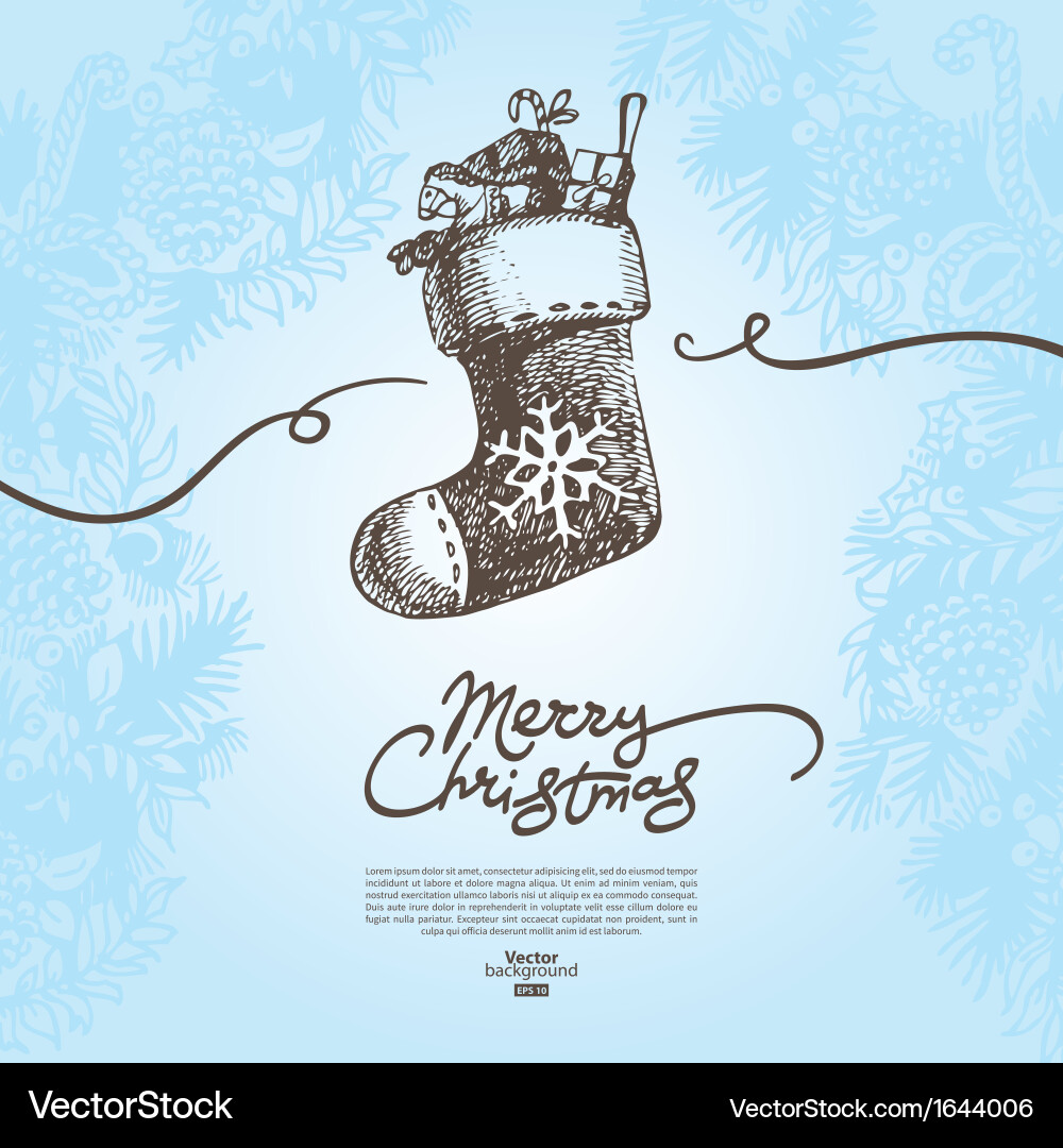 Hand drawn christmas background Royalty Free Vector Image