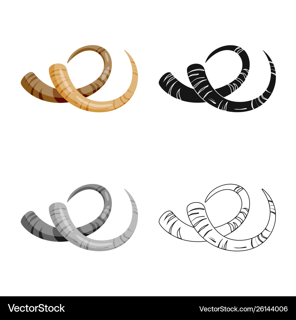 Horn and tusk logo set Royalty Free Vector Image