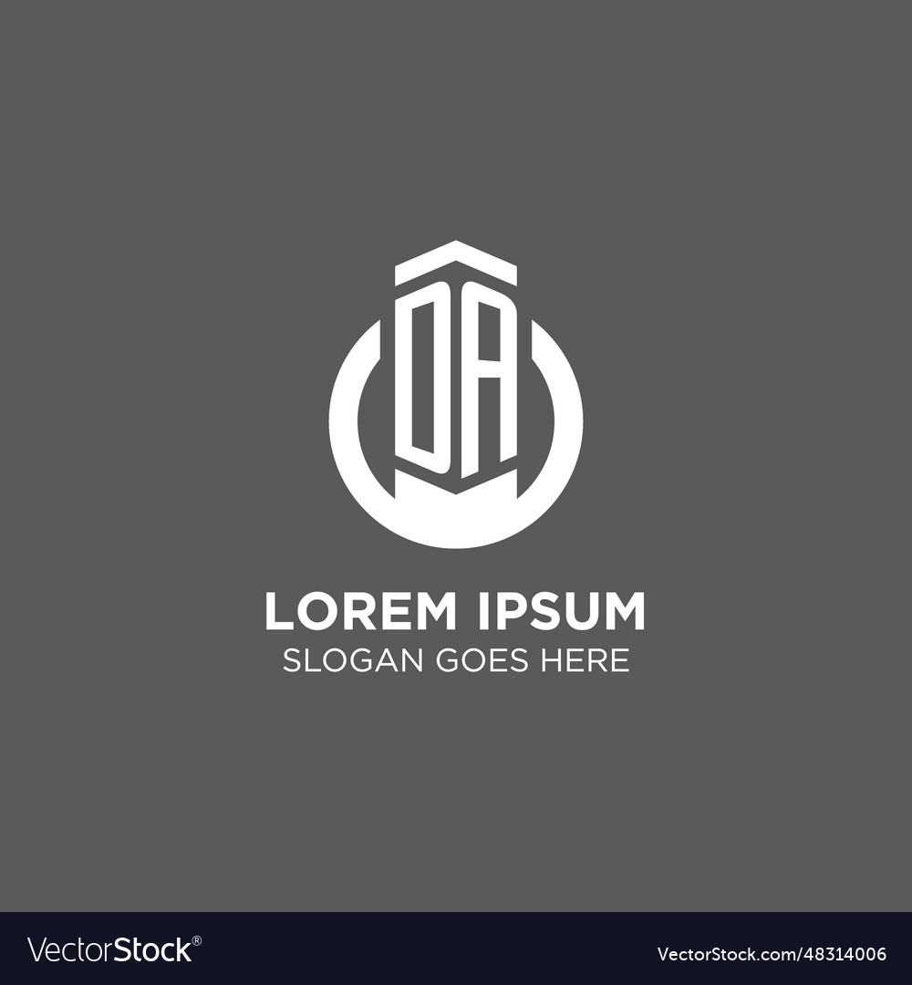 Initial da circle round line logo abstract Vector Image