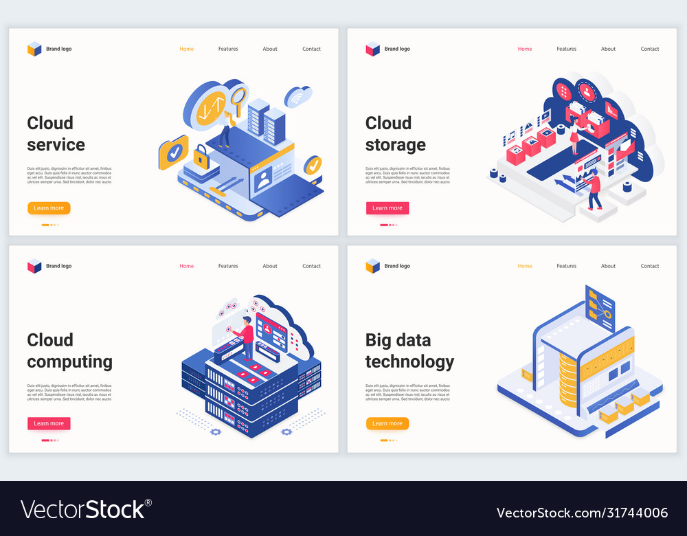 Isometric big data technology Royalty Free Vector Image