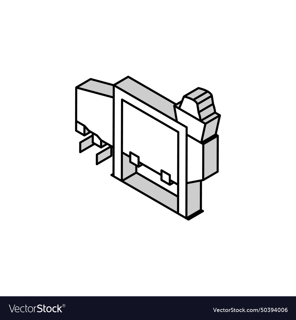 Loading stone machine isometric icon Royalty Free Vector