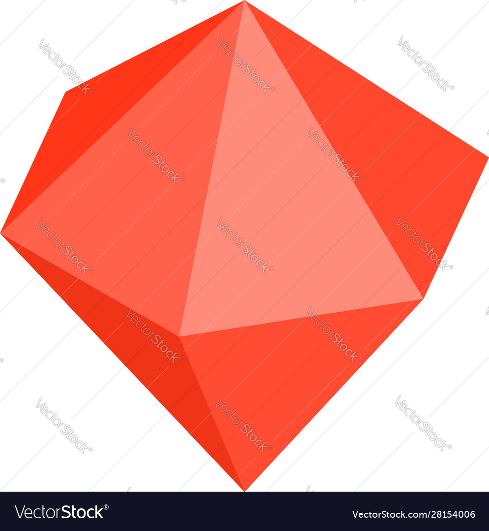 Red ruby icon isometric style Royalty Free Vector Image