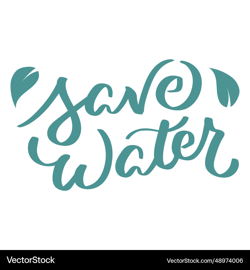 Save water leaf badge sticker Royalty Free Vector Image