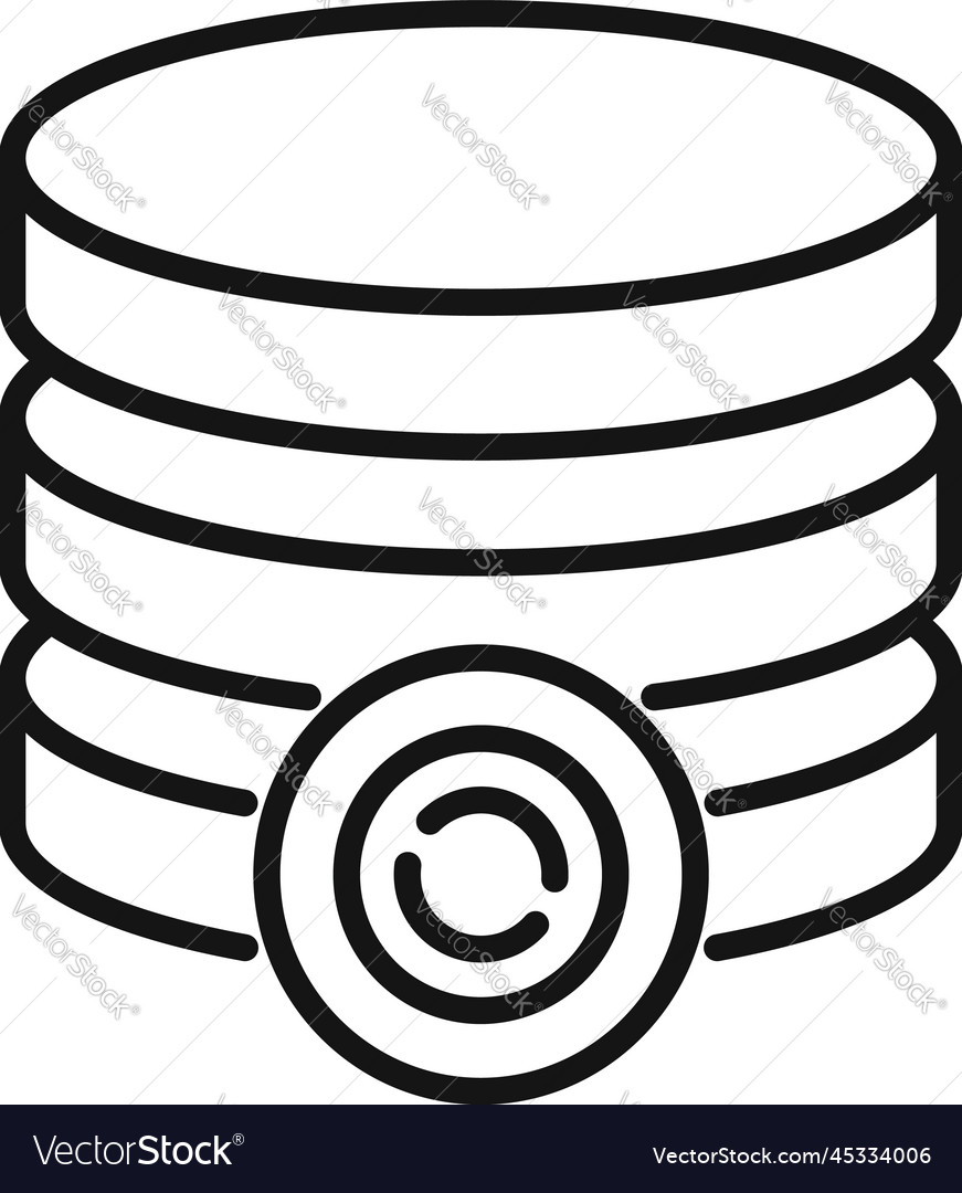 Server backup icon outline data cloud Royalty Free Vector