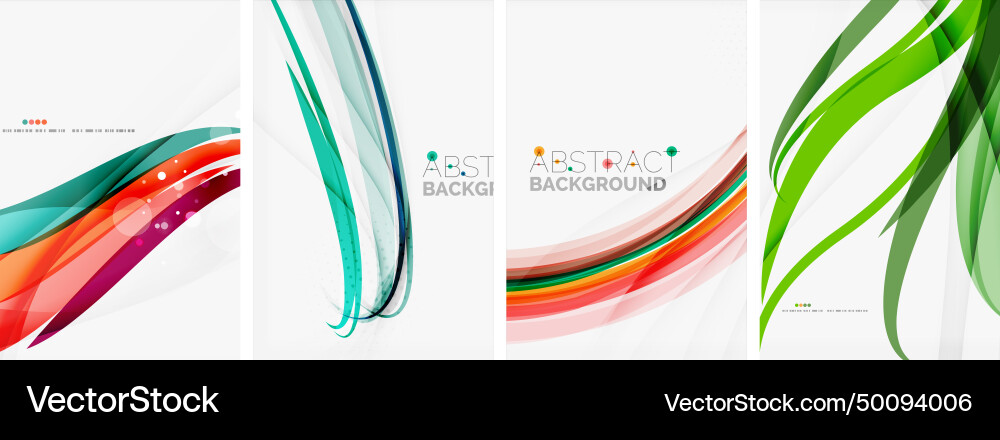 Set of colorful wave posters Royalty Free Vector Image