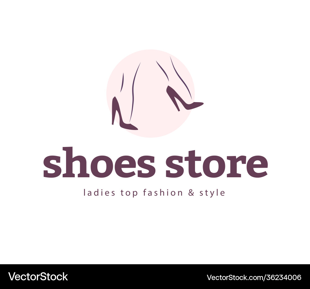 Shoes store emblem concept isolated on white Vector Image