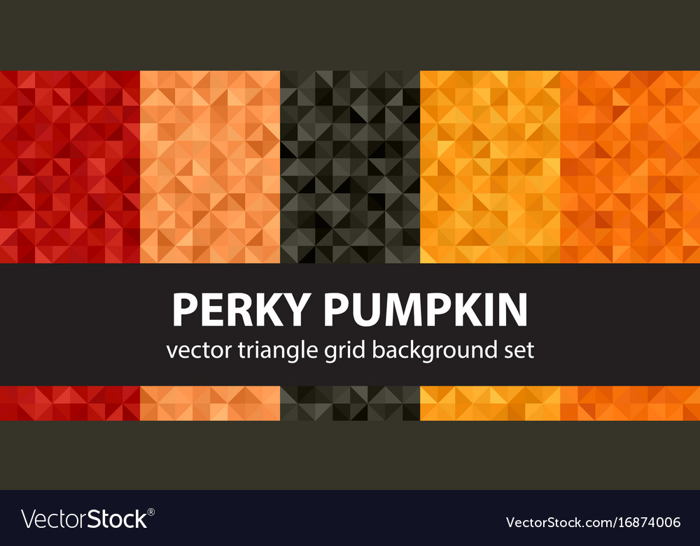 Triangle pattern set perky pumpkin seamless Vector Image
