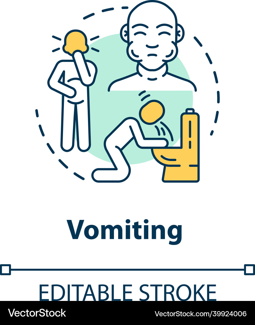 Vomiting concept icon stomach poisoning puking Vector Image