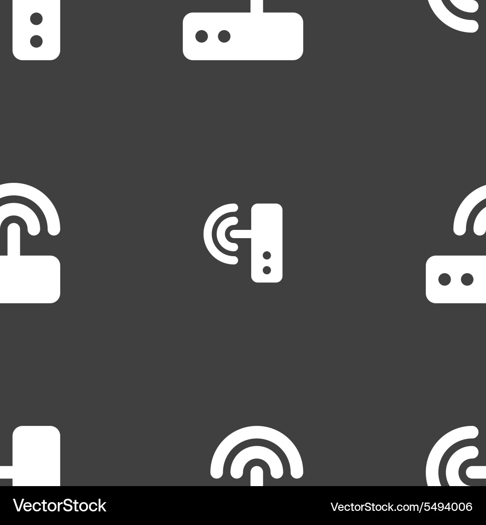 Wi fi router icon sign seamless pattern on a gray Vector Image