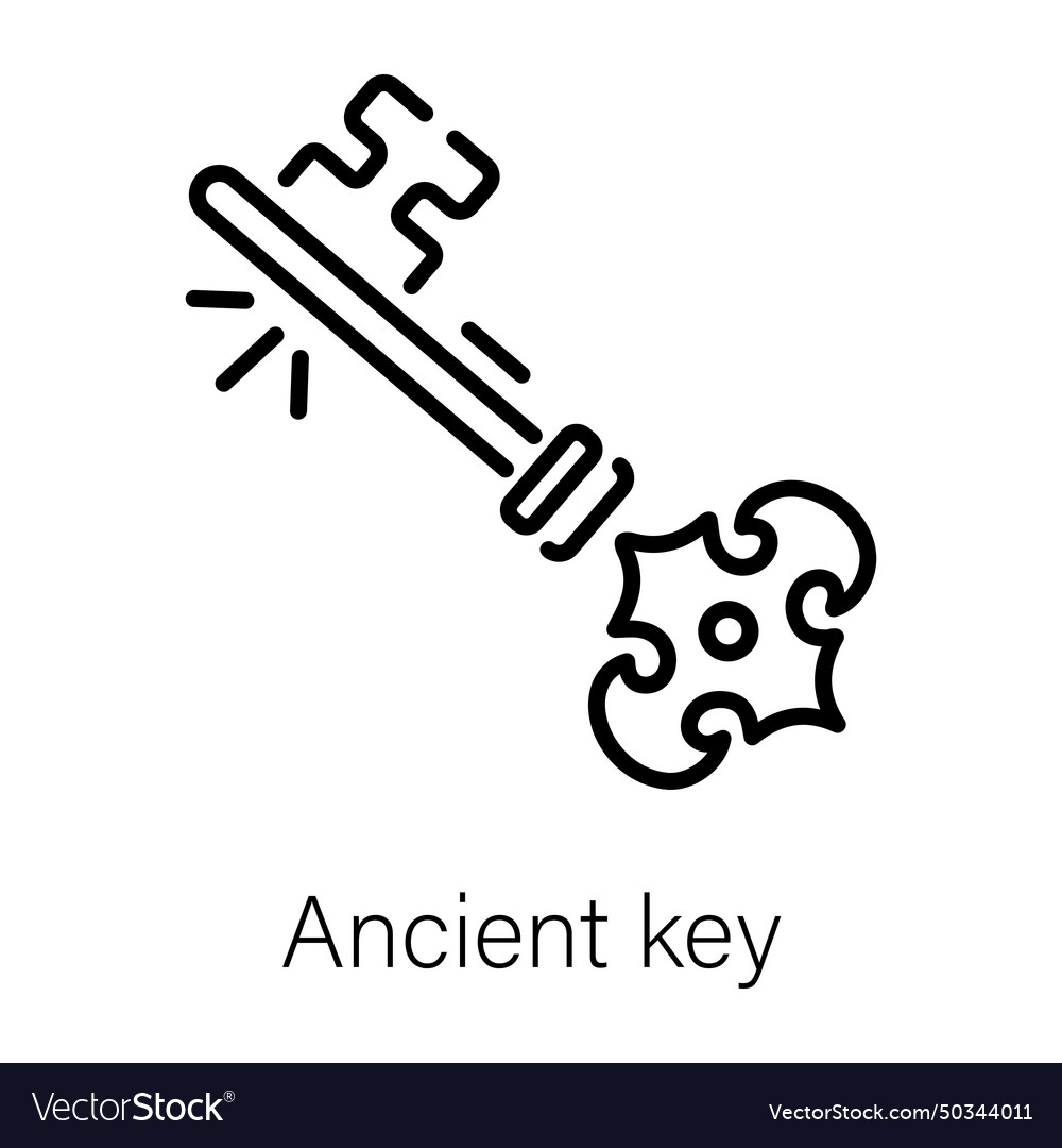 Ancient key Royalty Free Vector Image - VectorStock