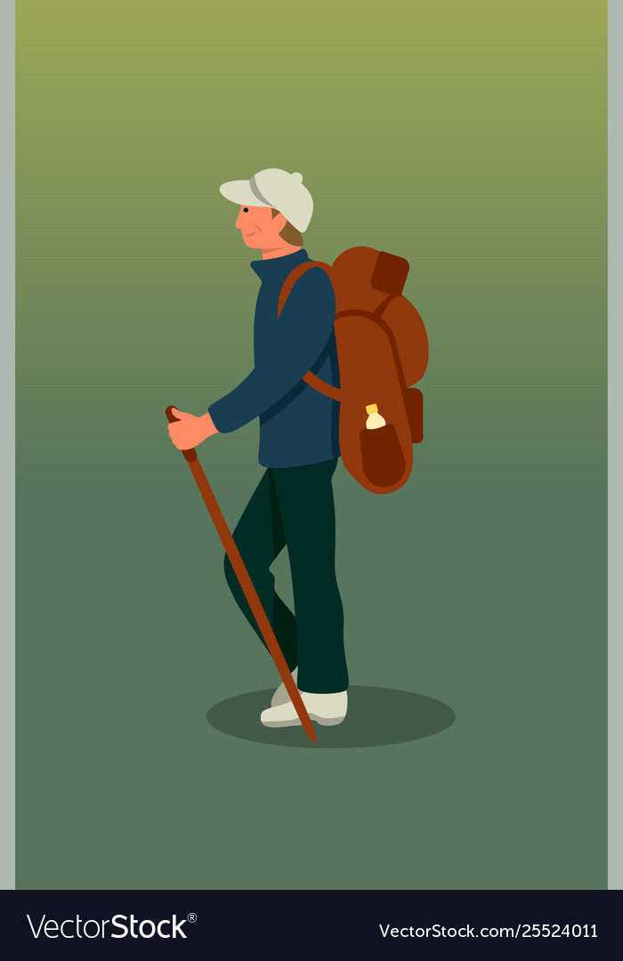 Backpacker trekking cartoon Royalty Free Vector Image Backpacker trekking cartoon Royalty Free Vector Image