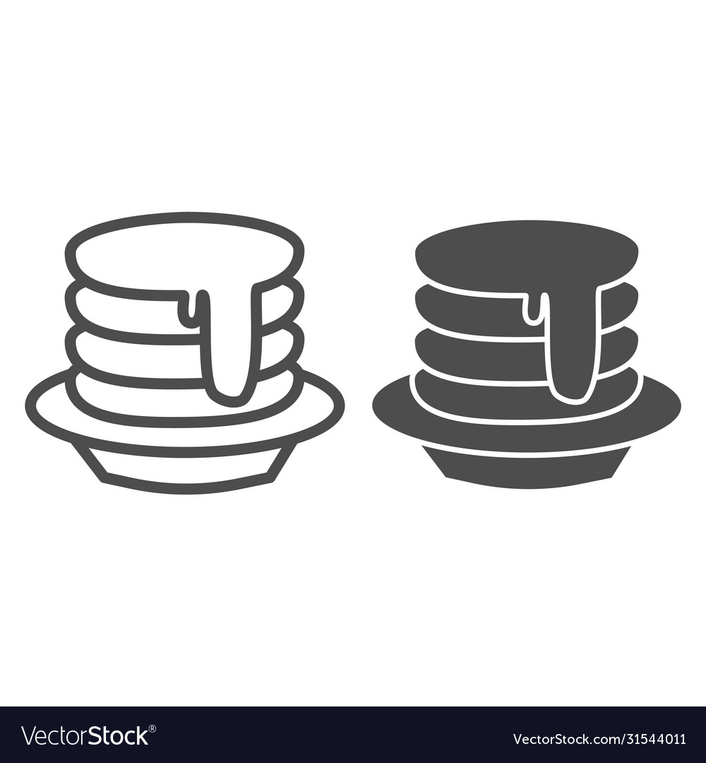Breakfast pancakes with syrup and butter Vector Image