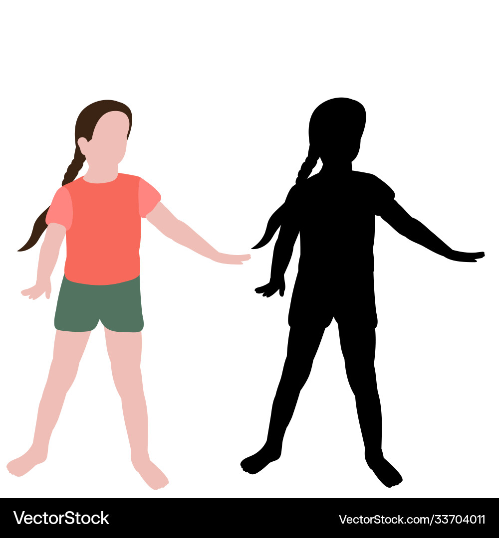 Girl in a flat style no face Royalty Free Vector Image