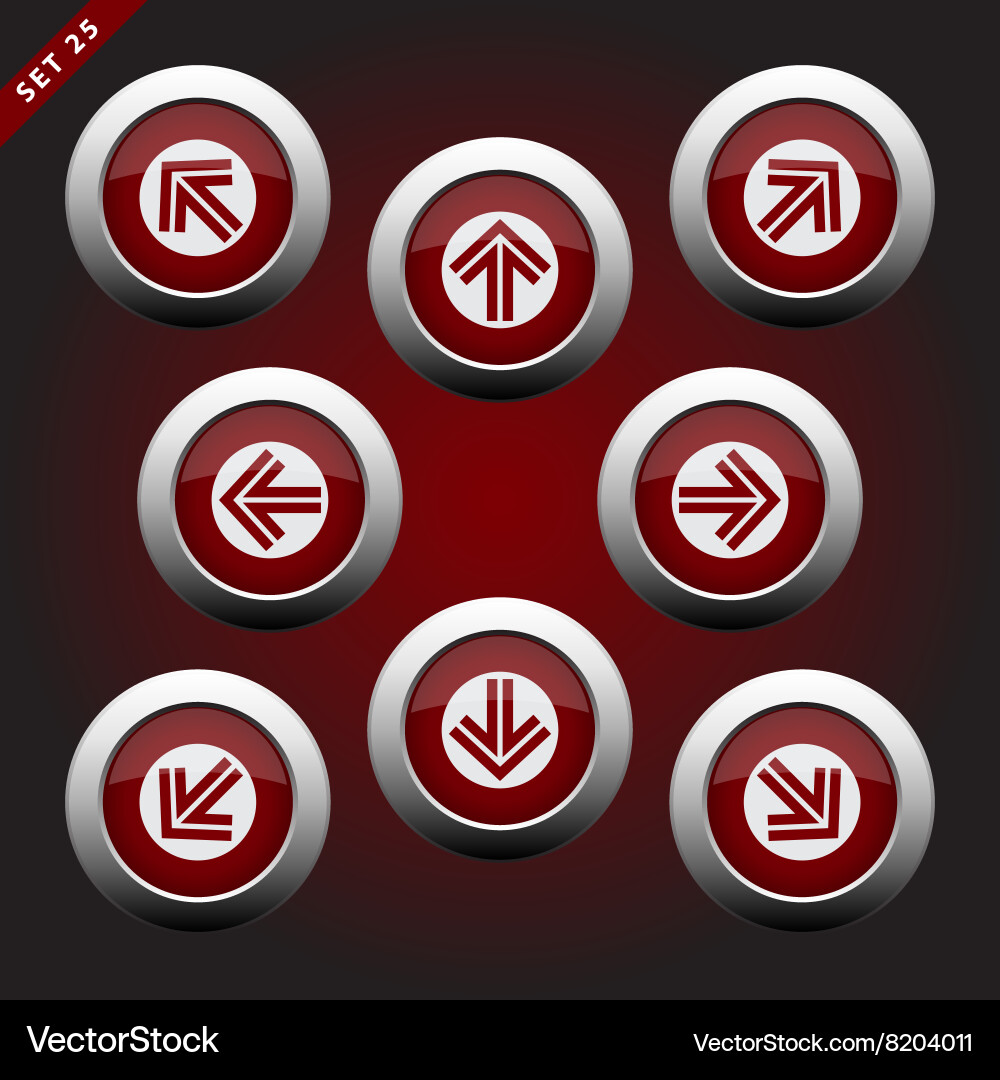 Icons with arrows - eight directions Royalty Free Vector