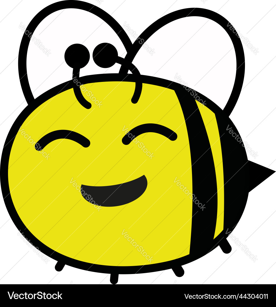 Laughing bee on a white background Royalty Free Vector Image