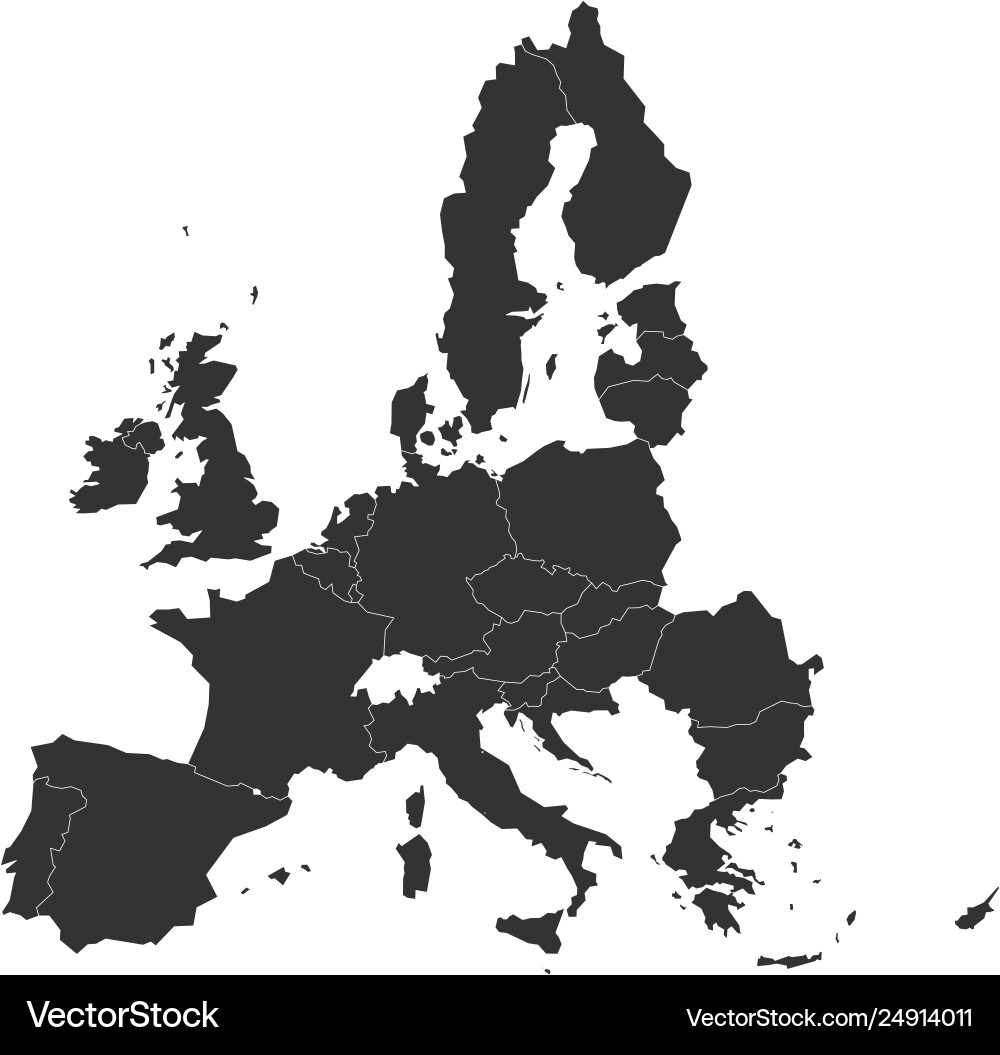Map europe with dark grey eu member states Vector Image