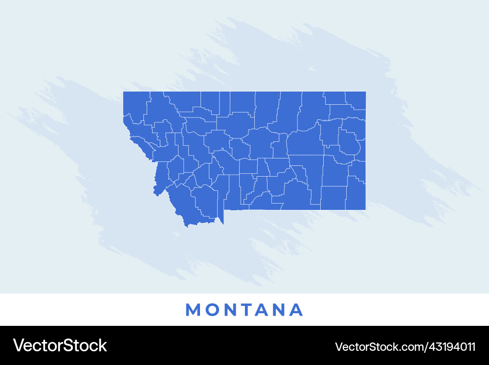 National map of montana Royalty Free Vector Image