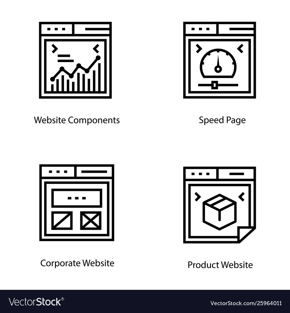 Web design line icons pack Royalty Free Vector Image