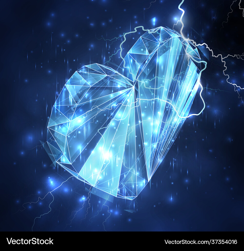 3d object on a background blue sky lightning Vector Image