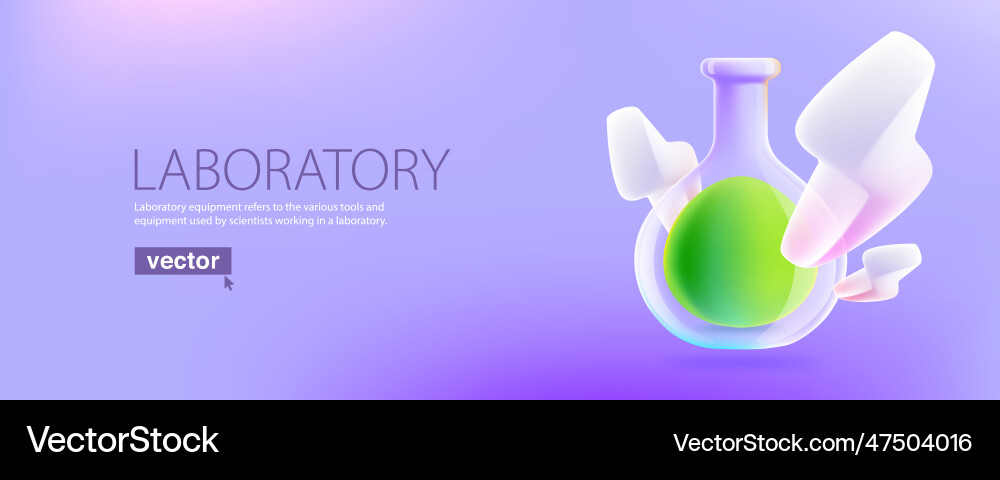Flask with reagent and lightnings medical Vector Image