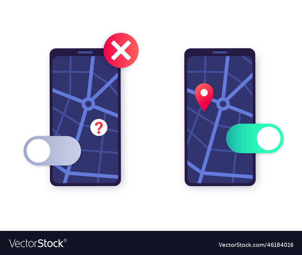 Gps activation toggle Royalty Free Vector Image