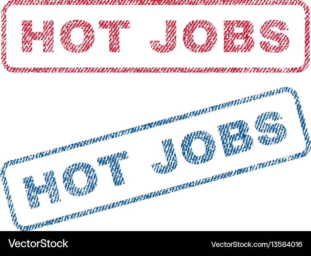 Hot jobs textile stamps Royalty Free Vector Image