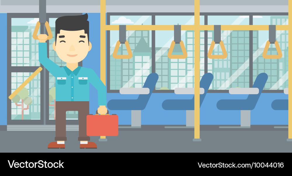 Man traveling by public transport Royalty Free Vector Image