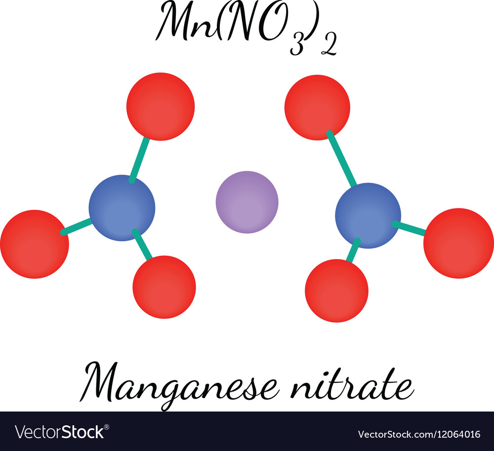 Manganese nitrate MnN2O6 molecule Royalty Free Vector Image Manganese nitrate MnN2O6 molecule Royalty Free Vector Image
