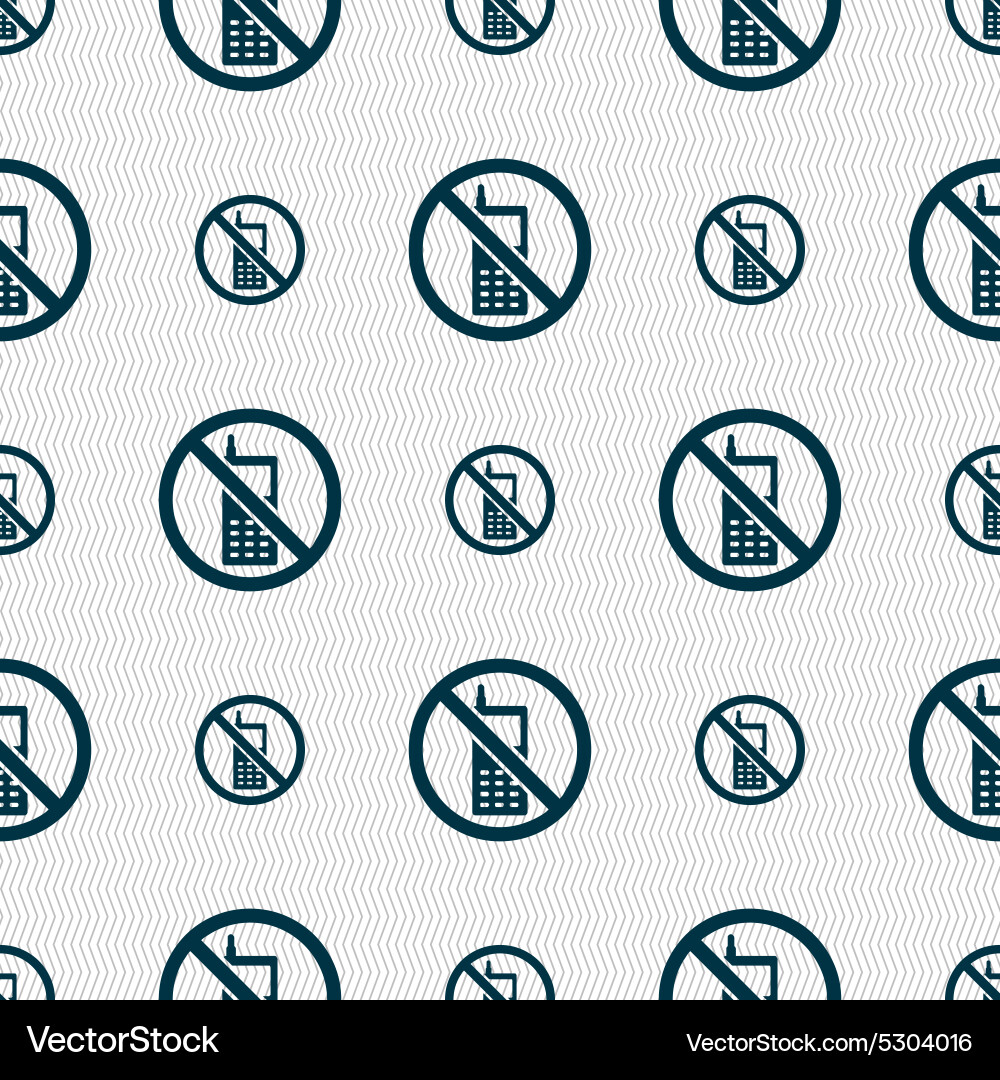 Mobile phone is prohibited icon sign seamless Vector Image
