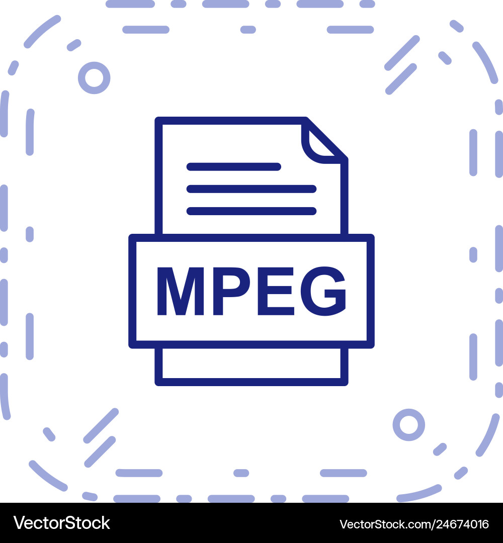 Mpeg file document icon Royalty Free Vector Image