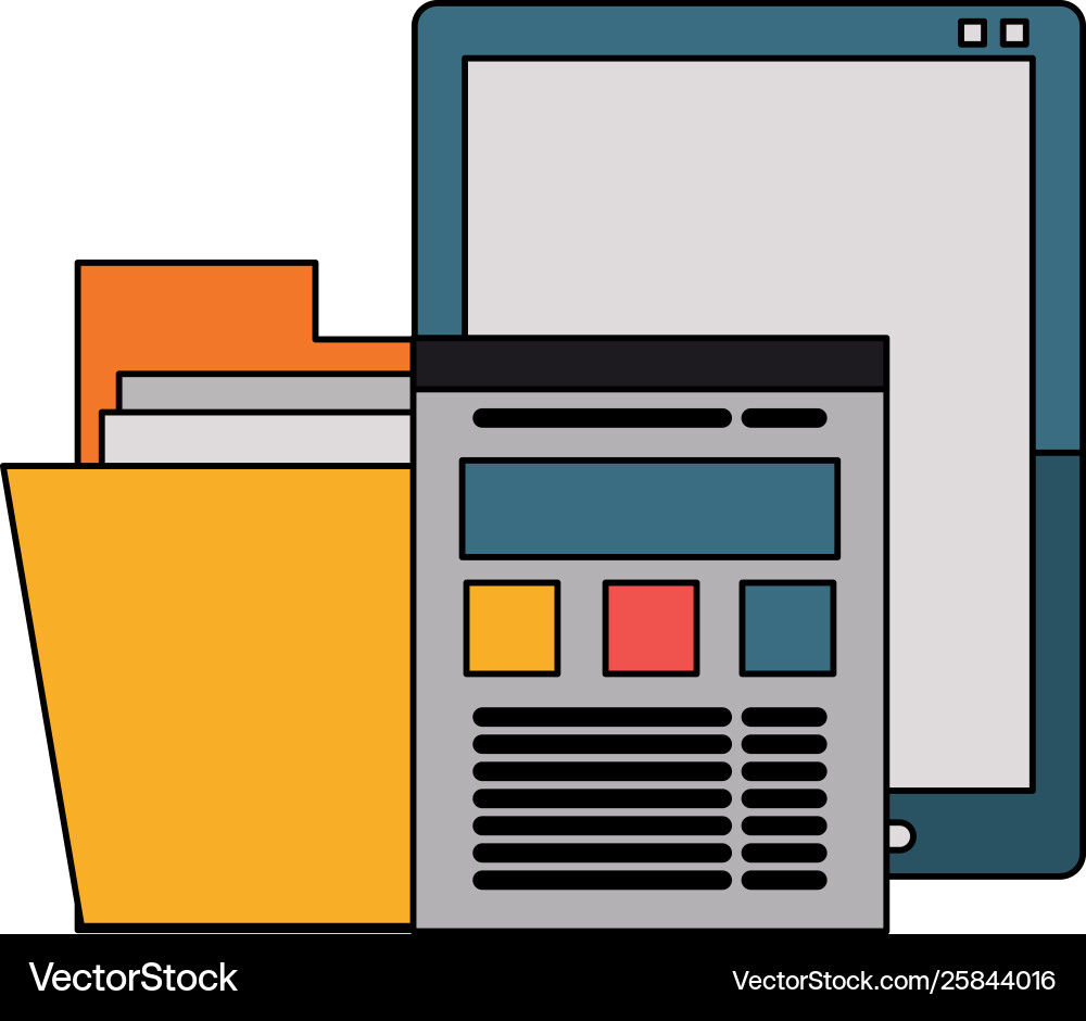 Office and business technology symbols Royalty Free Vector