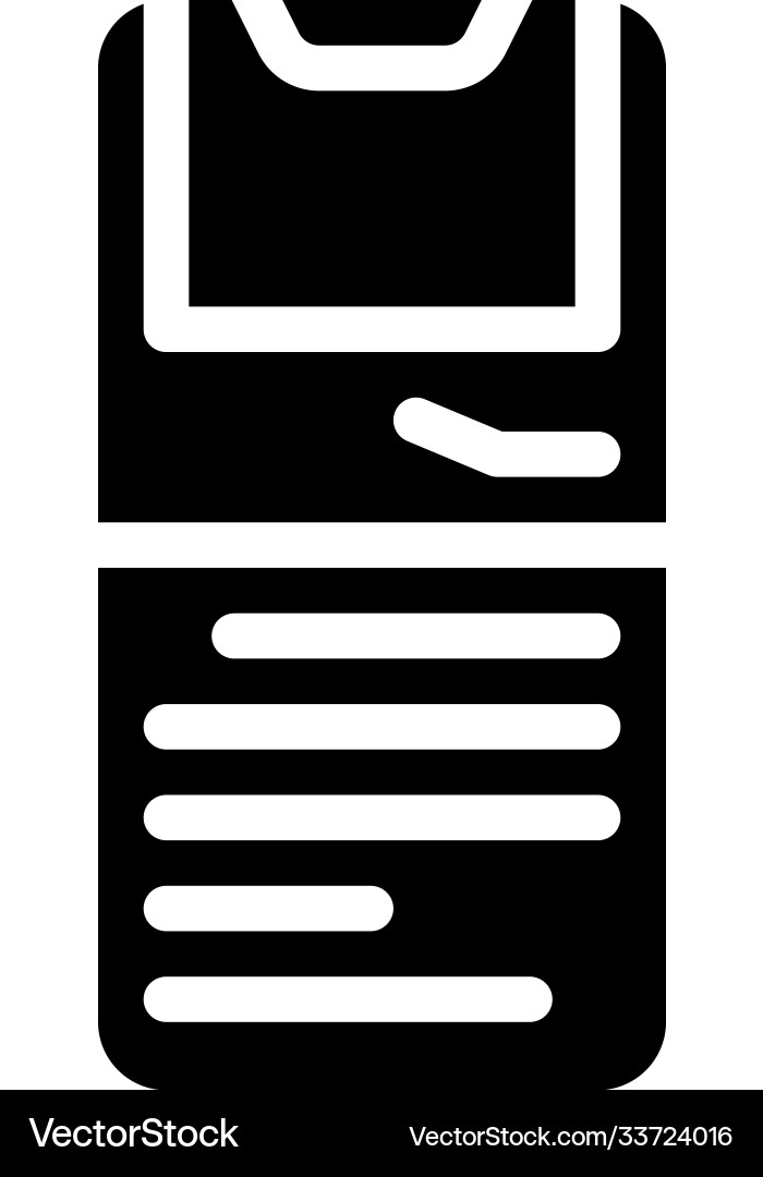 Review throw mobile phone glyph icon Royalty Free Vector
