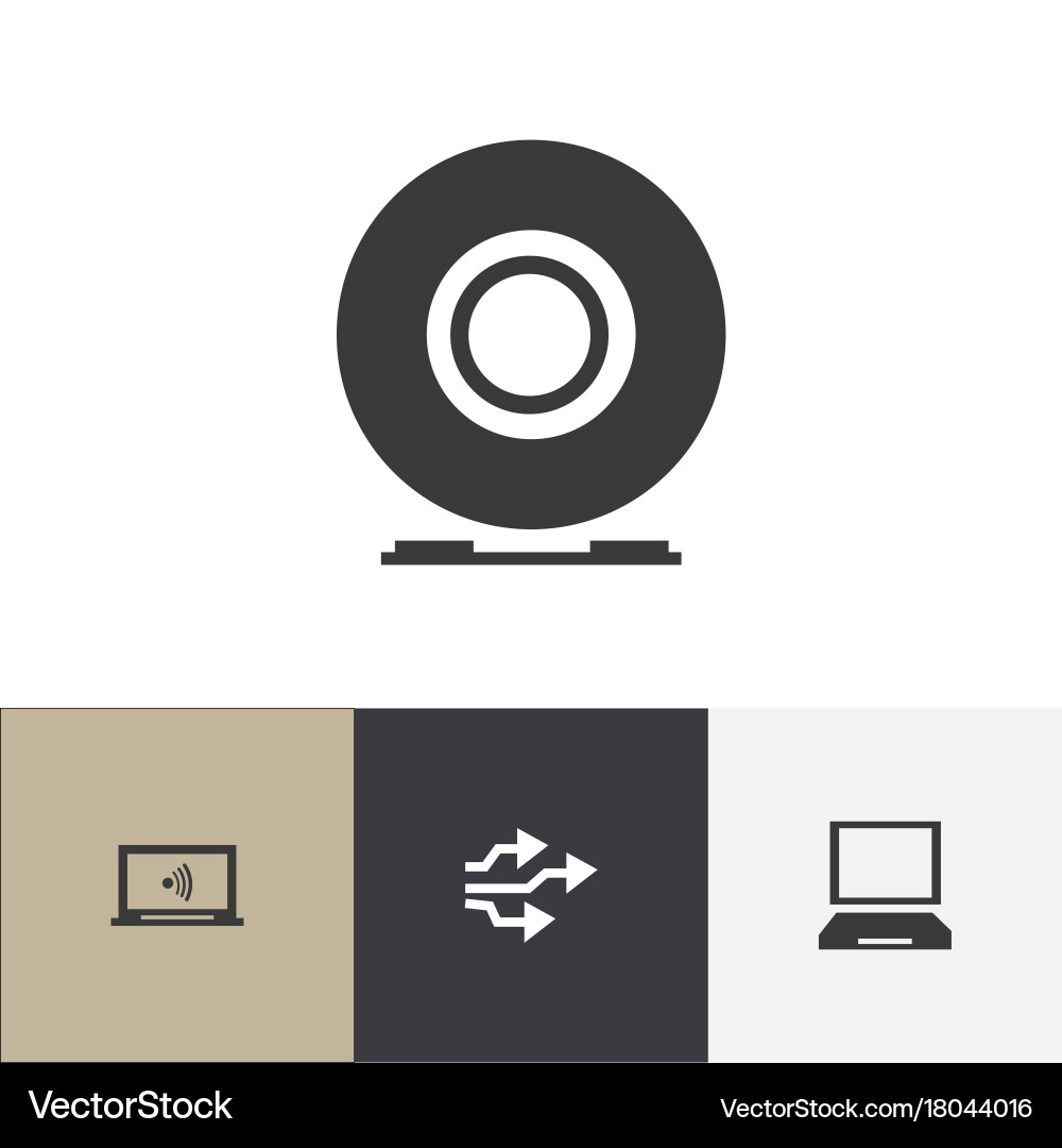 Set of 4 editable computer icons includes symbols Vector Image