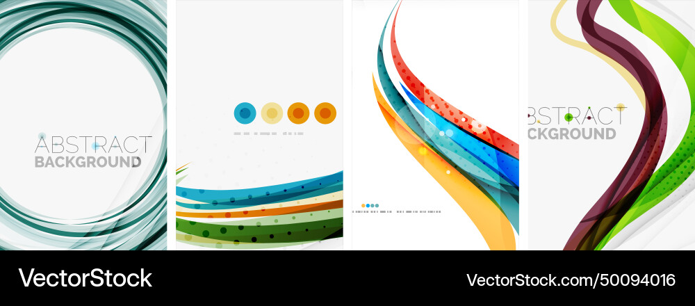 Set of colorful wave posters Royalty Free Vector Image