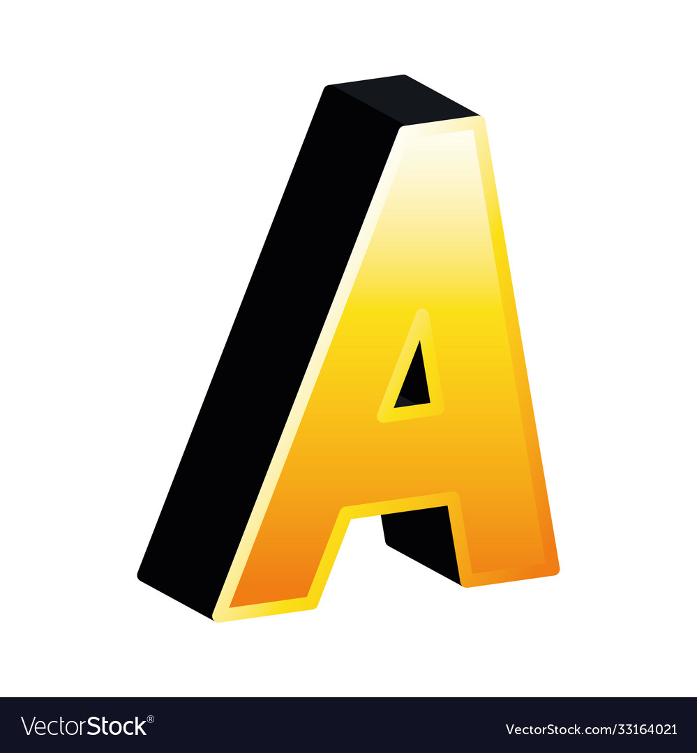 3d a letter design Royalty Free Vector Image - VectorStock