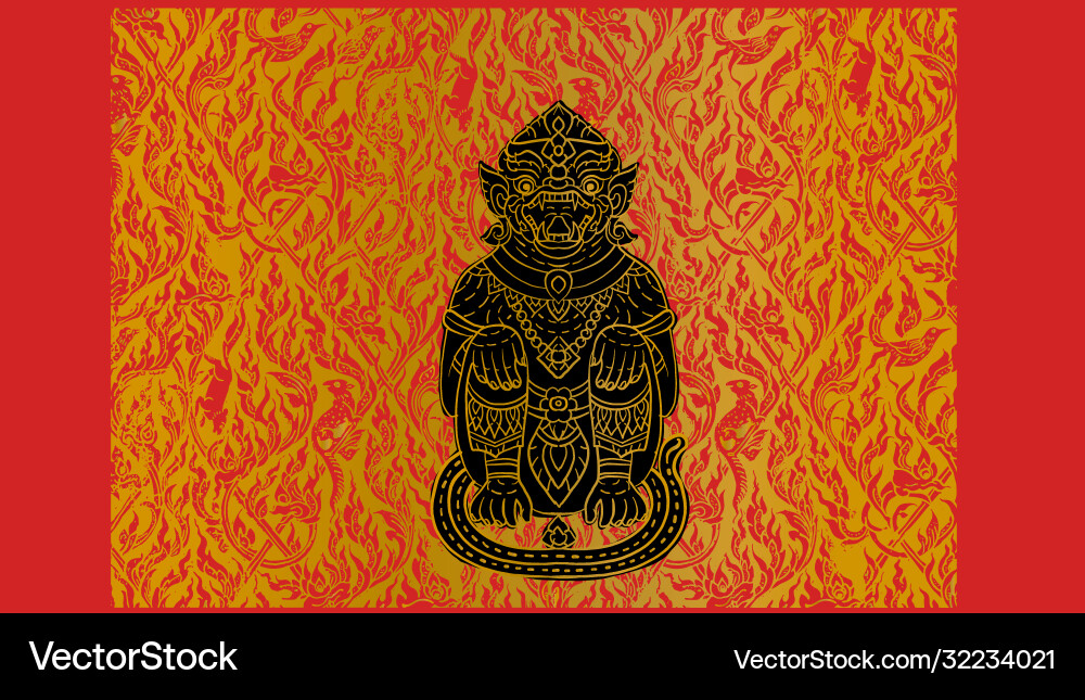 Animal in thai traditional tattoo Royalty Free Vector Image