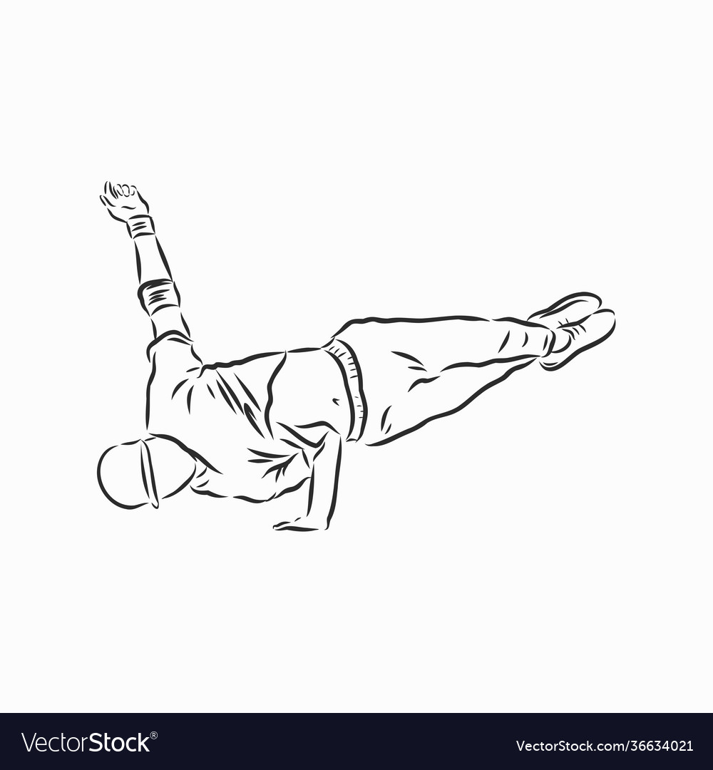 Break dancer-continuous line drawing dance Vector Image