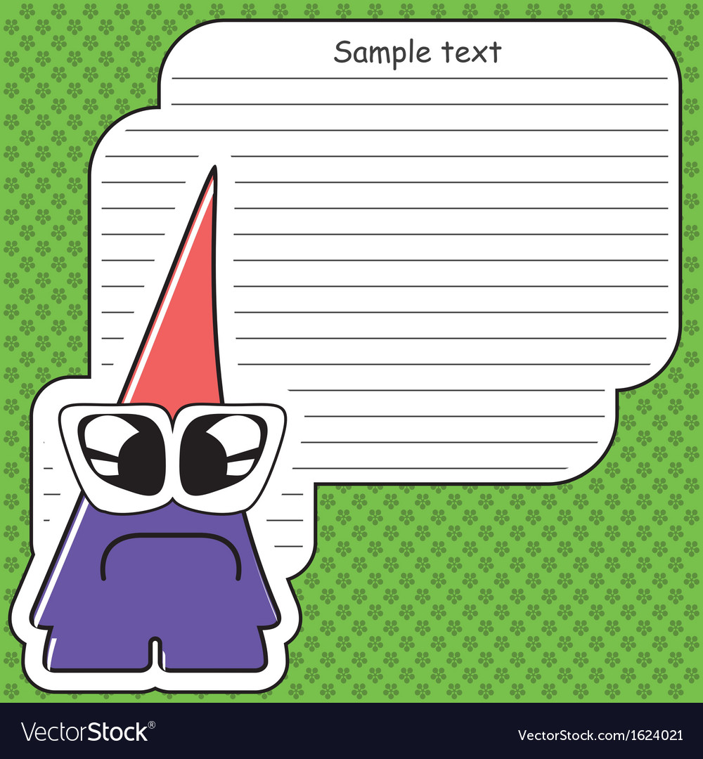 Cartoon monster with message cloud Royalty Free Vector Image